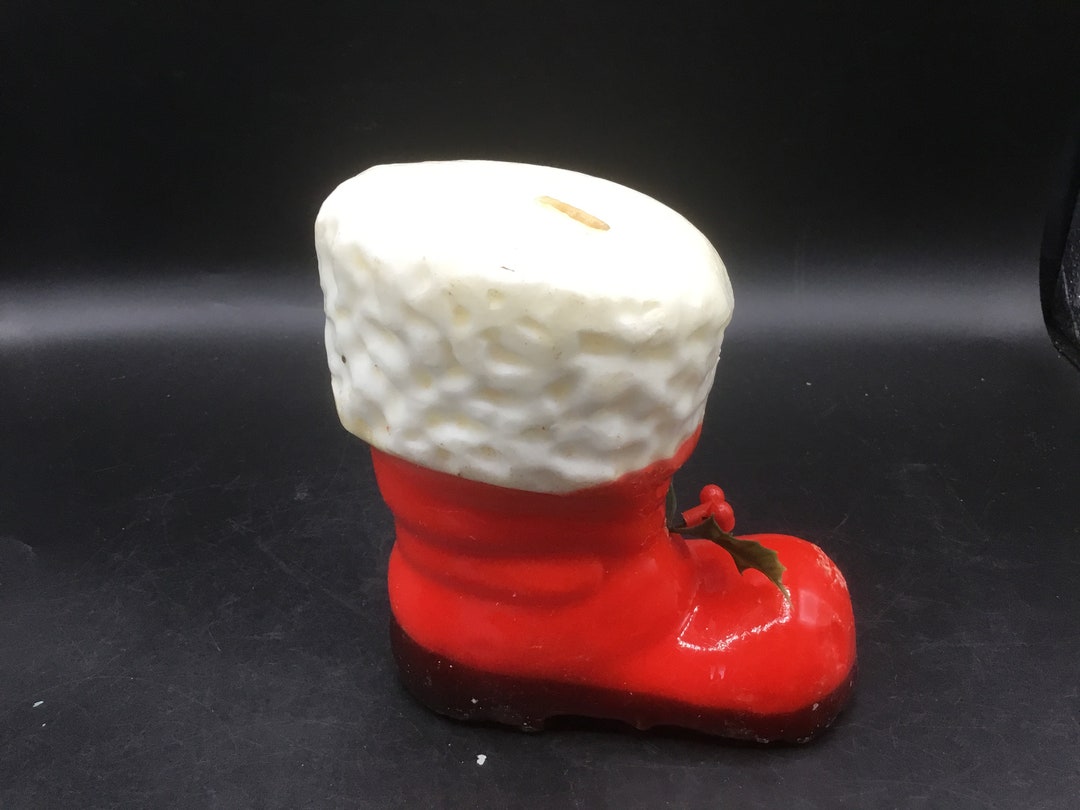 Vintage Santa Boot Candle - Large - 5 1/2 Inches High - Etsy