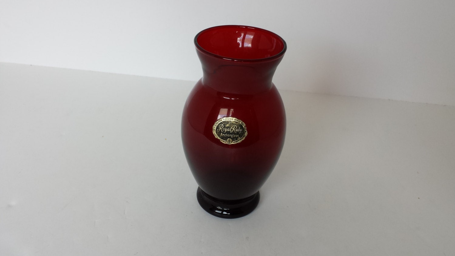 Royal Ruby Vase With Original Sticker - Etsy