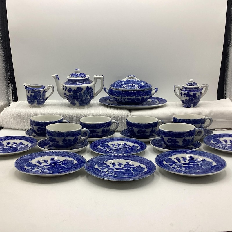 Blue Willow Tea Set - Etsy