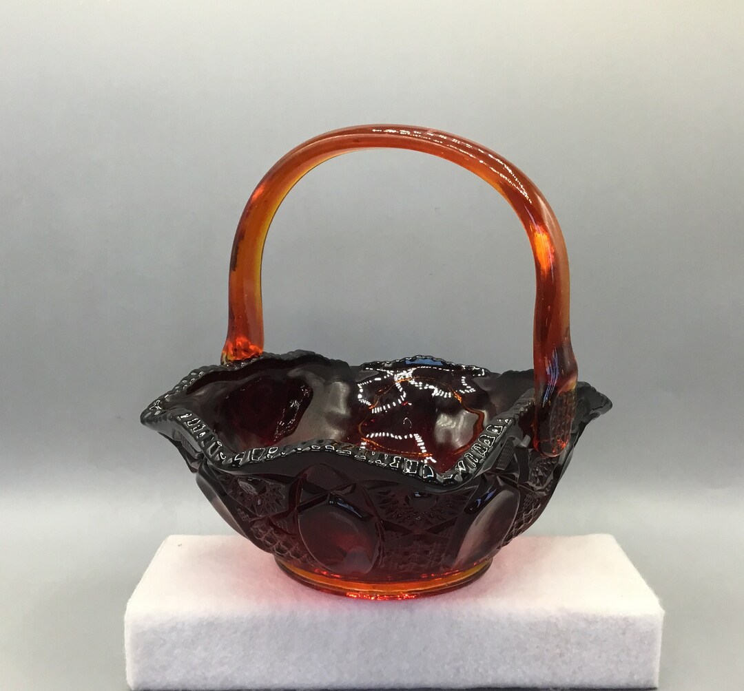 Large Red/amberina Basket Imperial ? - Etsy