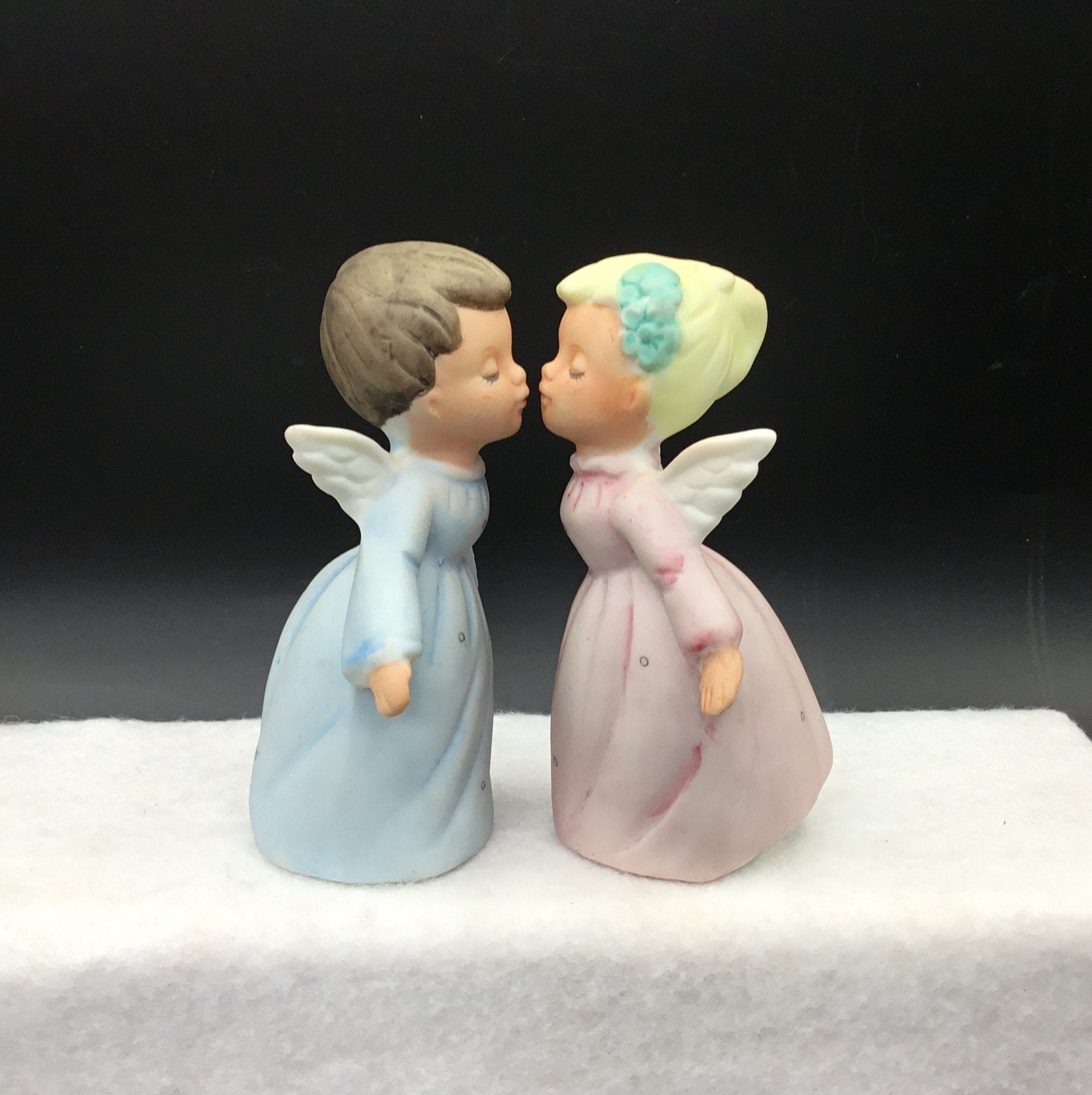 Porcelain Kissing Angel Figurines
