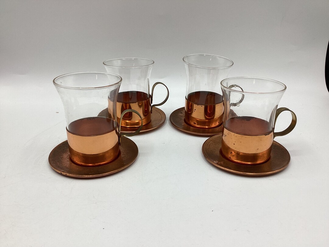 Copper Demitasse Tea Cups - Set of 4 - Korea - Etsy