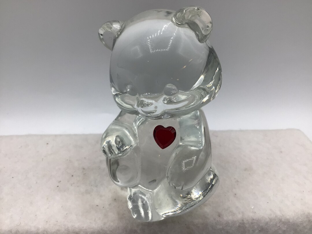 Fenton Hand Painted Teddy Bear - RED Heart - 3 1/2 Inches - Etsy