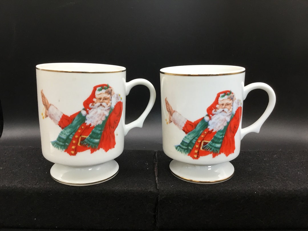 Pair of Lefton Santa Mugs - Japan - Etsy