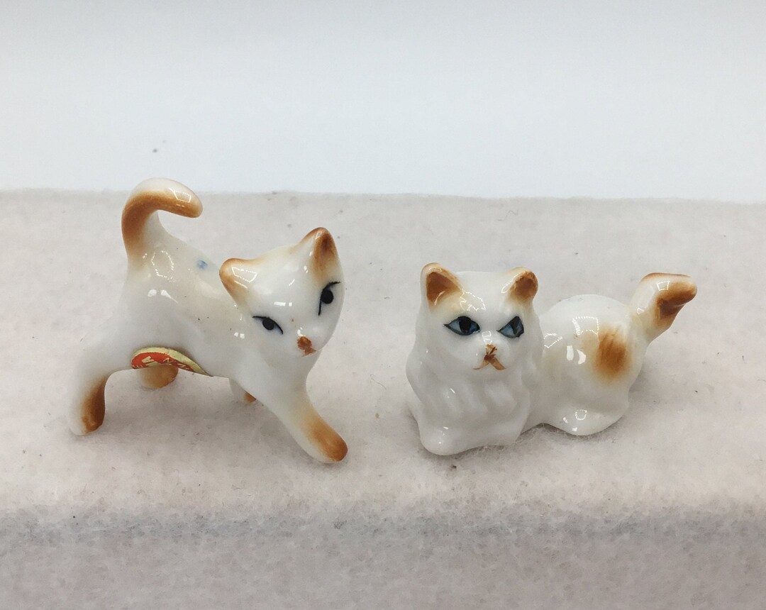 Pair of Bone China Tiny Cats - Taiwan 13 - Etsy