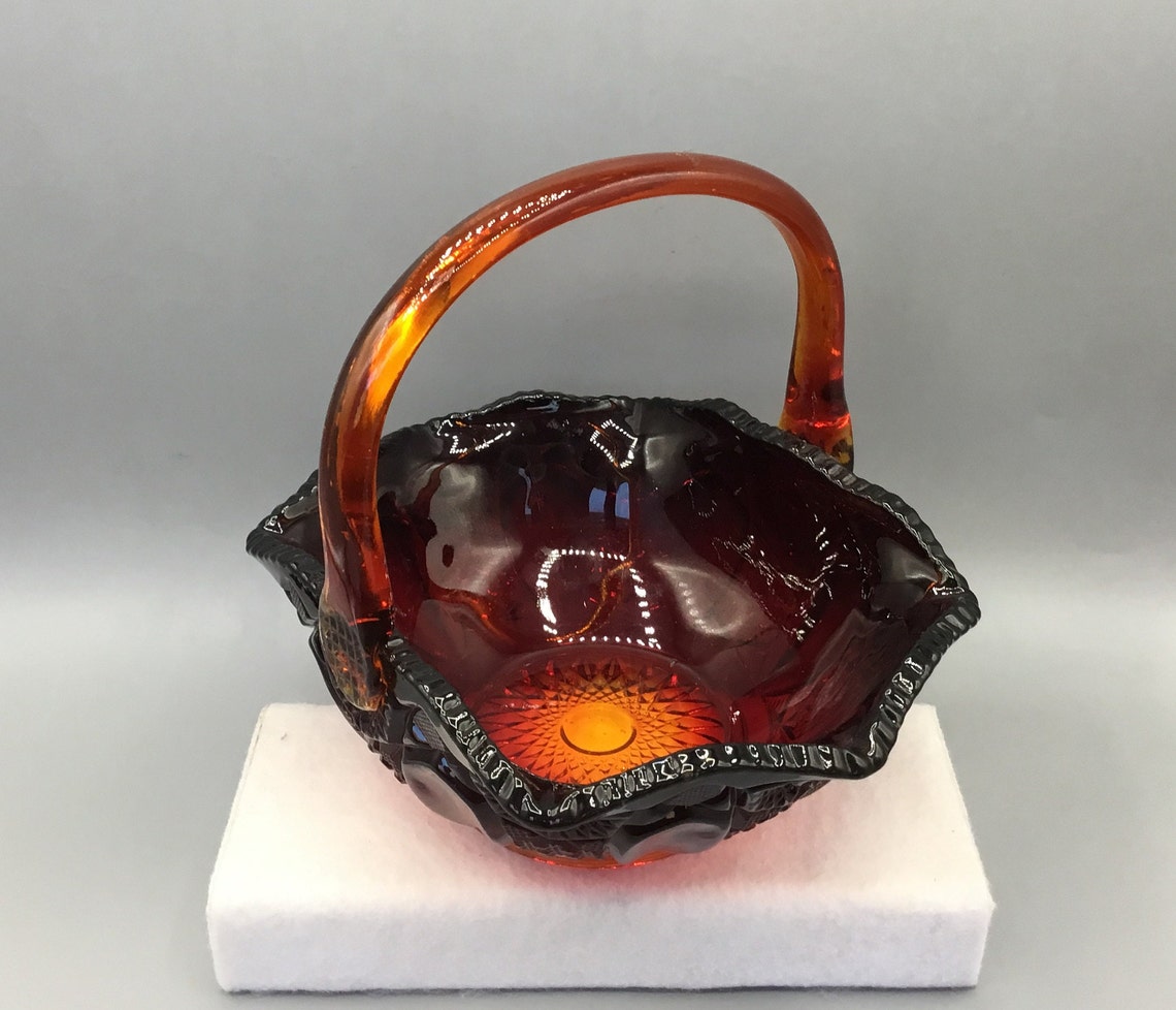 Large Red/amberina Basket Imperial ? - Etsy
