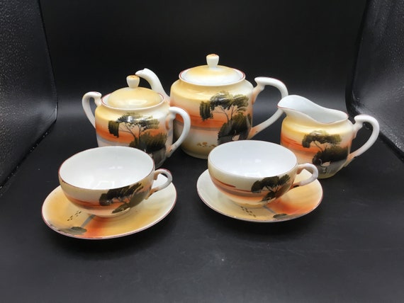 Pretty Tea Set Made in Japan 9 Pieces | Etsy