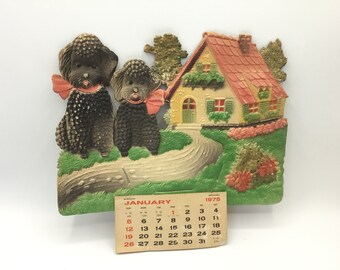 Paper Mache Calendar Holder Poodles Germany - Etsy