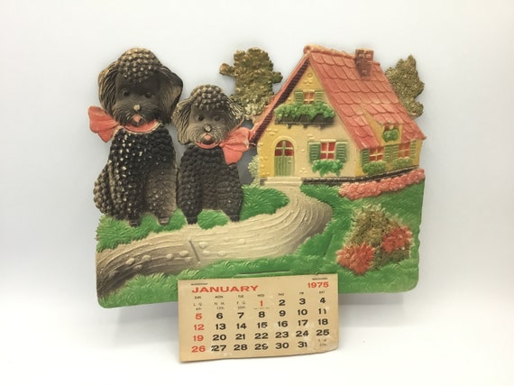 Paper Mache Calendar Holder Poodles Germany - Etsy