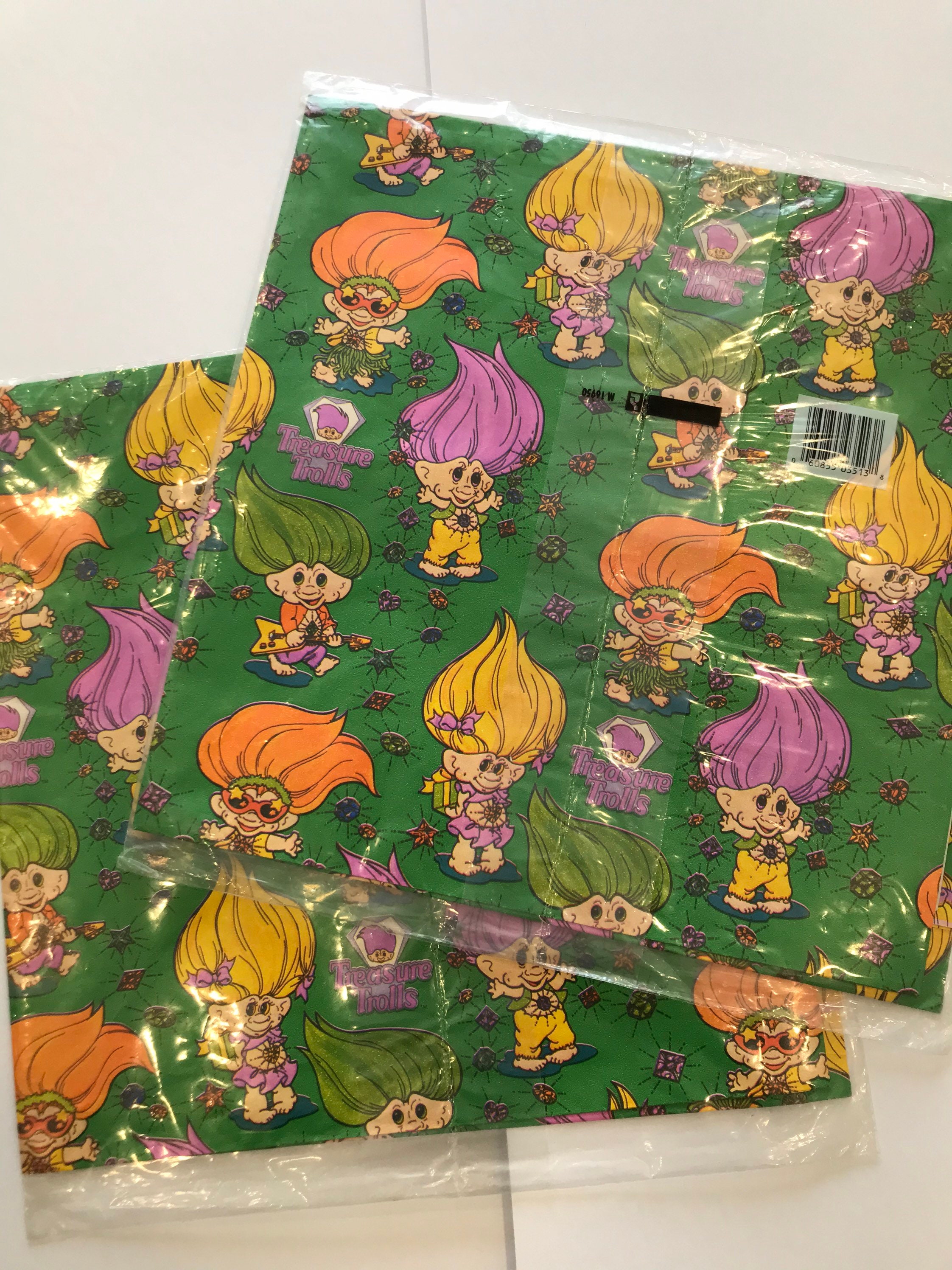 Vintage Gift Wrap Vintage Wrapping Paper Trolls Gift Wrap Trolls ...