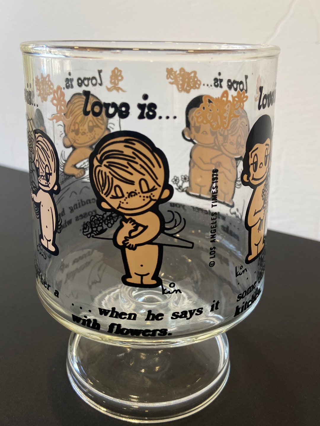 Vintage Love Is Glass Goblet Love Is 1976 Glass Vintage Goblet Snifter Etsy