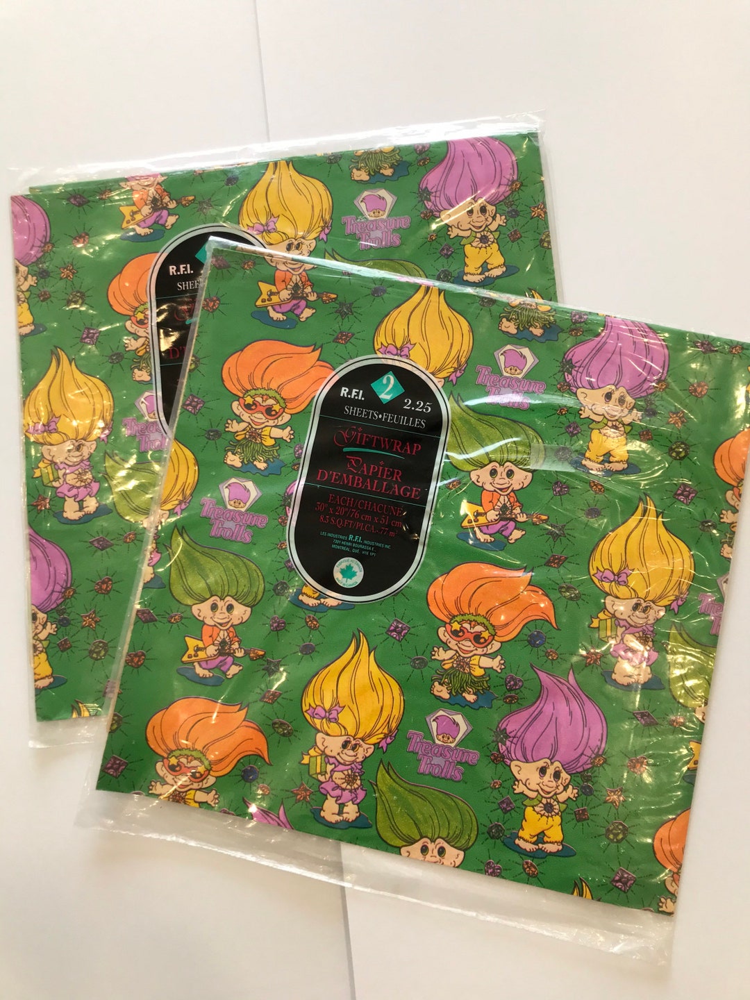 Vintage Gift Wrap Vintage Wrapping Paper Trolls Gift Wrap Trolls ...