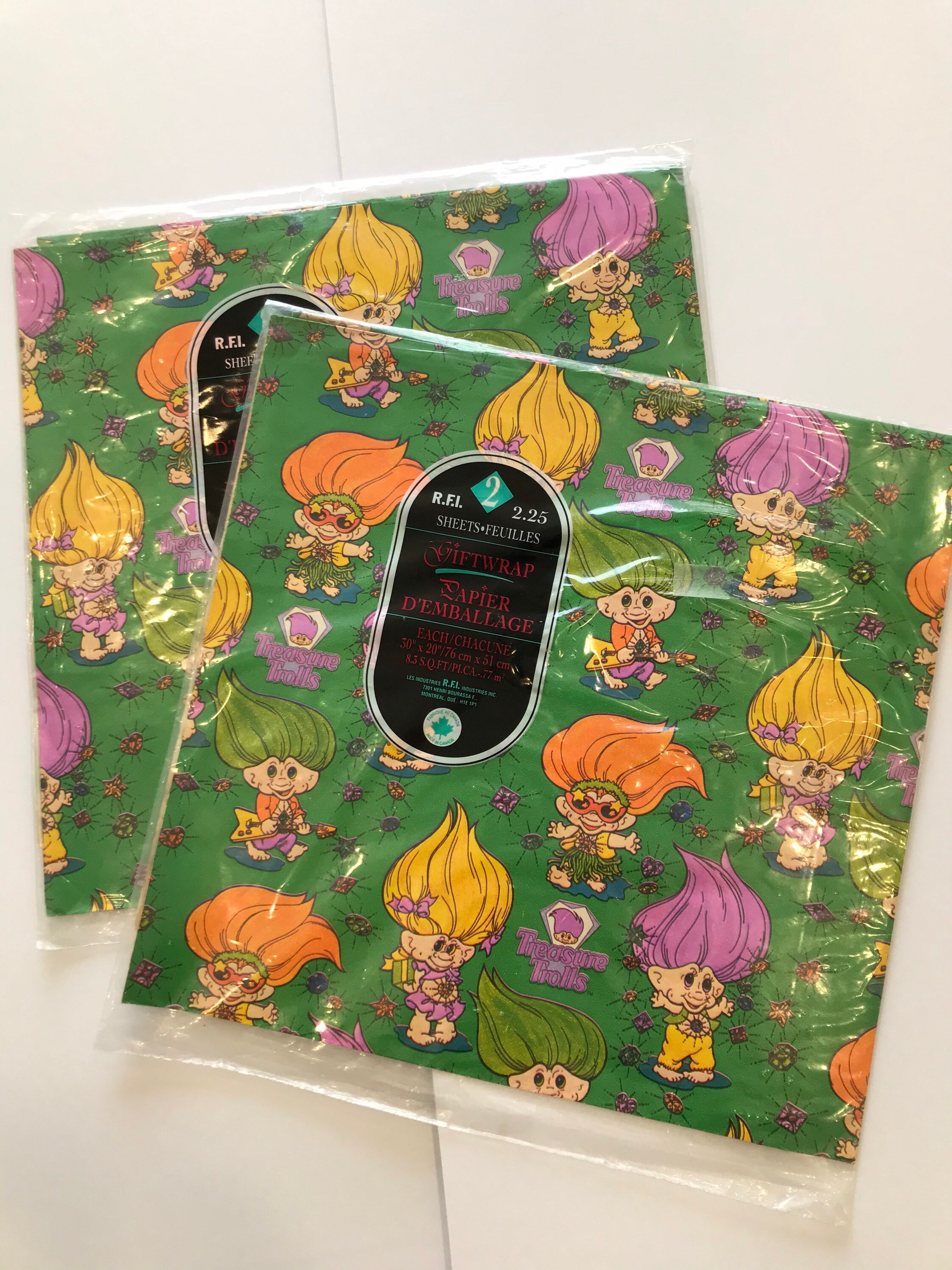 Vintage Gift Wrap Vintage Wrapping Paper Trolls Gift Wrap Trolls ...