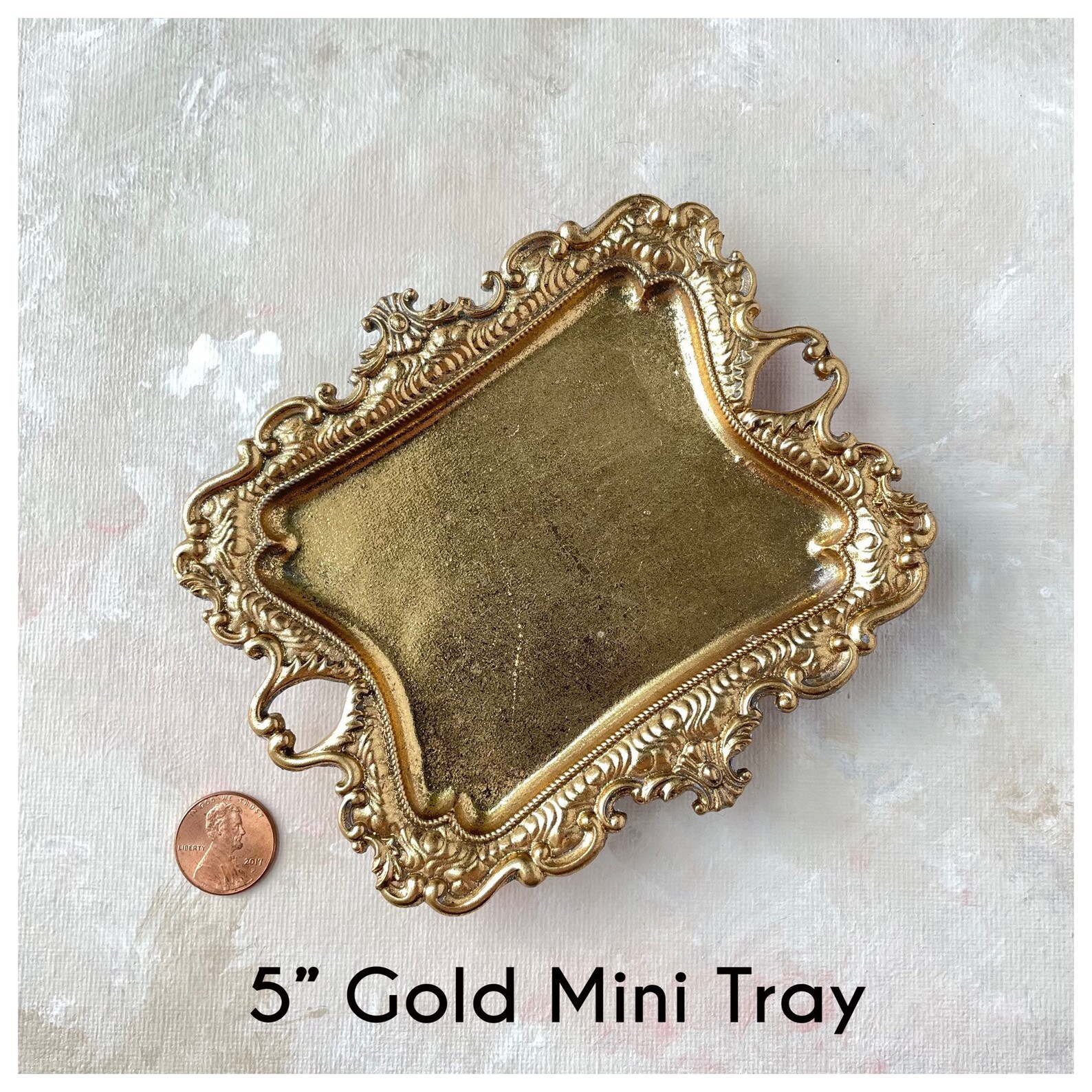 Gold Styling Tray Vintage Gold Tray Gold Ring Dish Flat Lay - Etsy