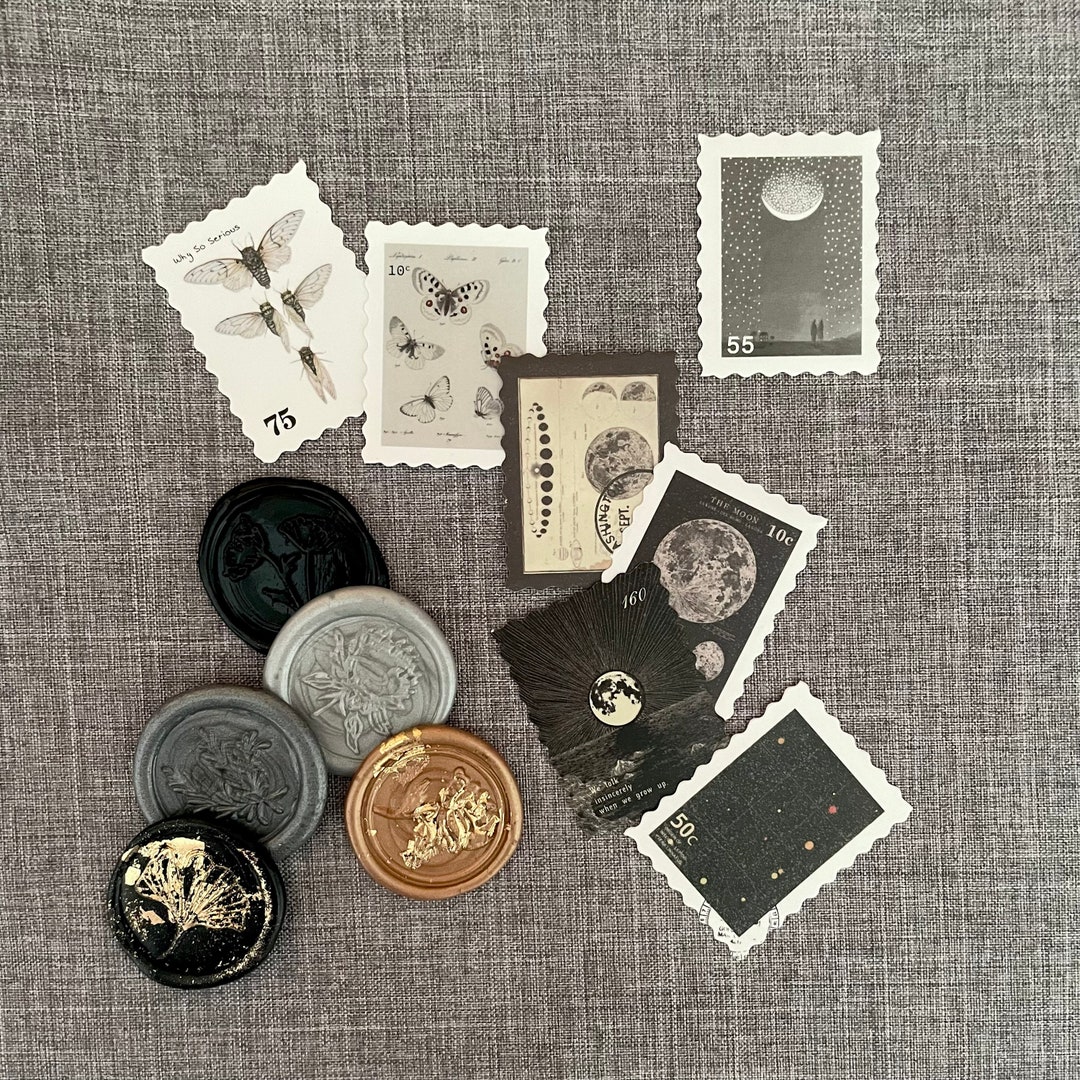 Black Flat Lay Kit, Wax Seals & Postage Wedding Detail Flat Lay Props ...