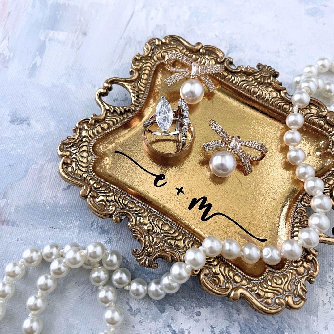 Flat Lay Wedding Styling Prop Kit for Lay-flat Detail, Mini Gold Tray ...