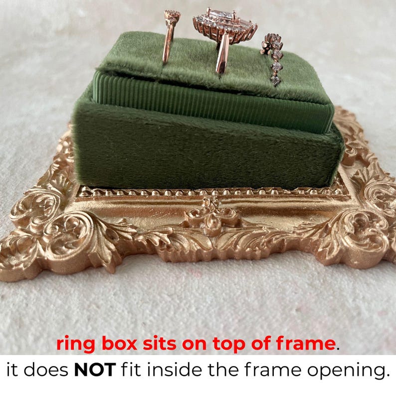 Triple Velvet Ring Box for Proposal, 3 Slot Ringbox for Flat Lay Props ...