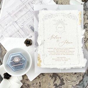 Dusty Blue Wedding Ring Box, Light Blue Hexagon Ring Box, Dusty Blue ...