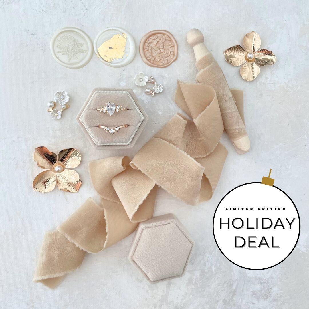 Flat Lay Props for Wedding Photographer Styling Kit in Champagne Gold ...