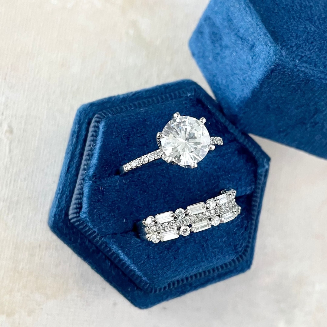 Navy Ring Box, Navy Blue Ring Box, Navy Ring Box for Wedding Ceremony ...