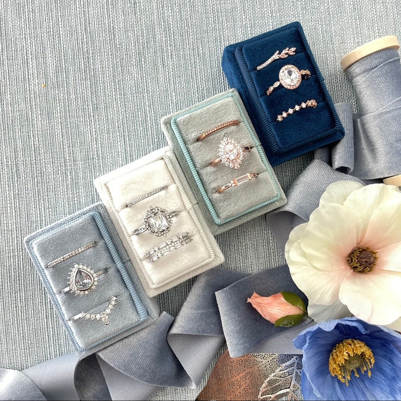 Navy Blue and Green Rings - Etsy