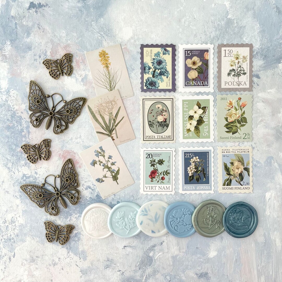 Wedding Flat Lay Props, Flat Lay Stamps, Dusty Blue Wedding Styling Kit ...