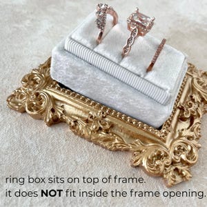 3 Slot Ring Box White, Three Ring Box, Velvet Triple Ring Box for Flat ...