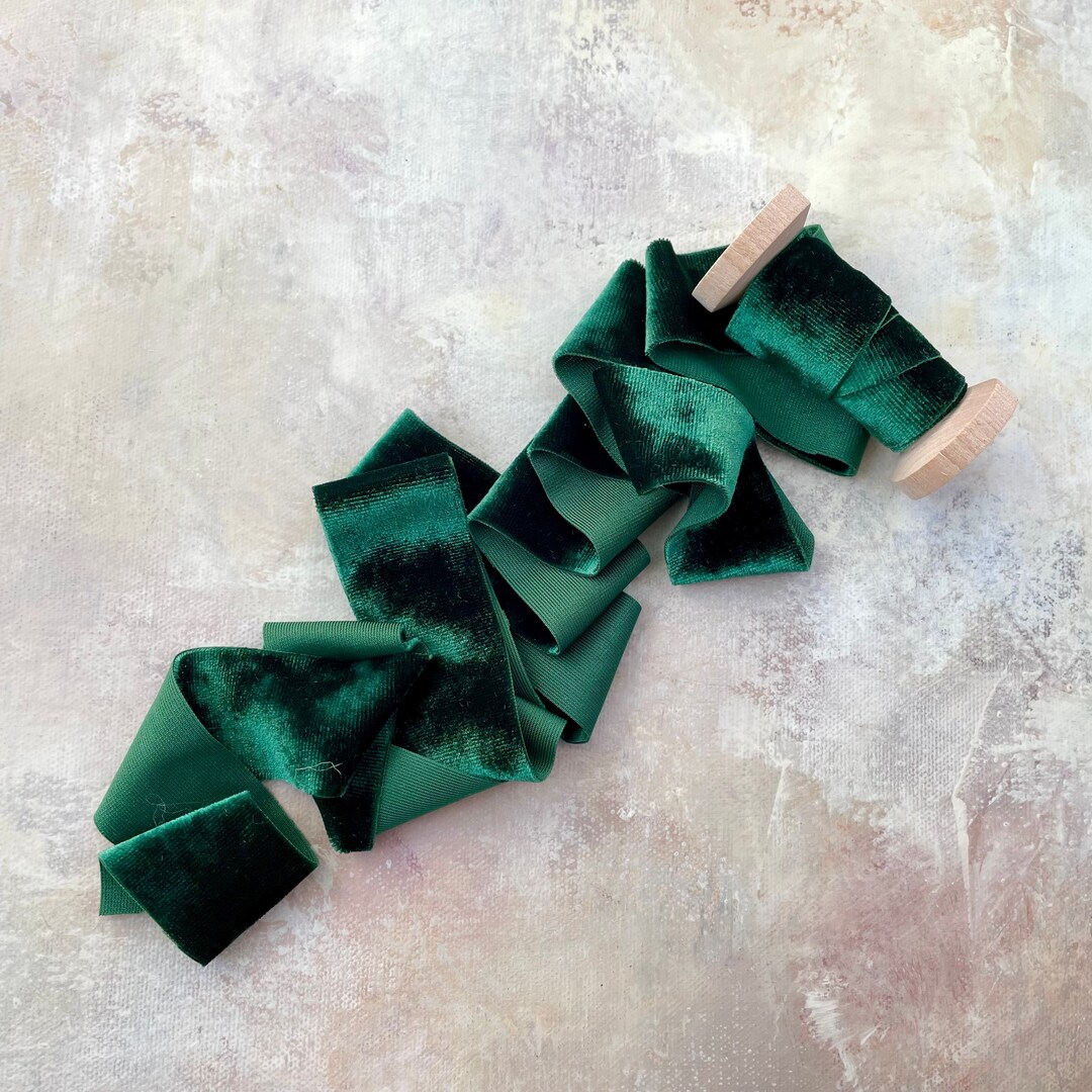 Emerald Green Ribbon, Green Velvet Ribbon, Flat Lay Kit, Green Wedding ...