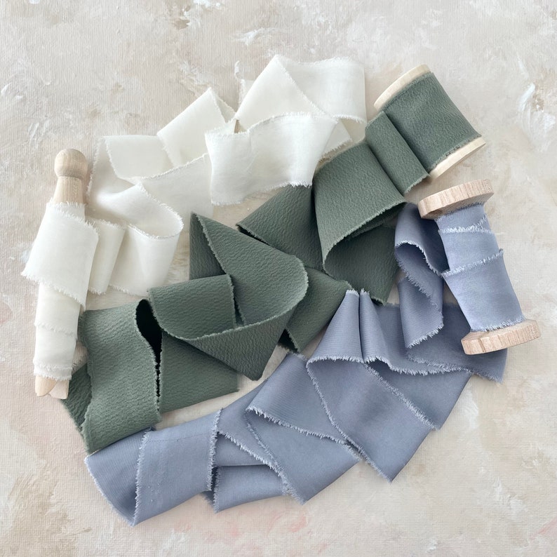 Sage Green & Dusty Blue Flat Lay Ribbon Styling Kit Sage - Etsy