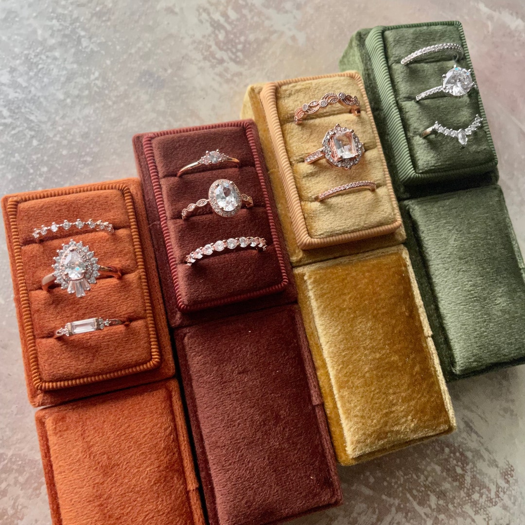 3 Slot Ring Box Flat Lay Ring Box Styling Kit, Triple Slot Ring Box Kit ...