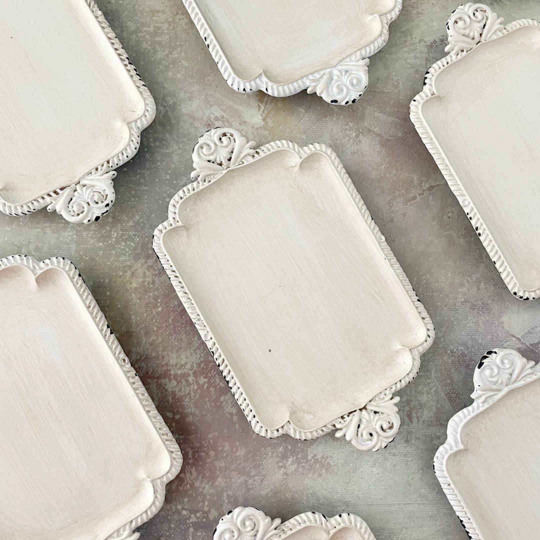 White Tray, Ivory Tray, Small Tray, White Ring Dish, Flat Lay Styling ...