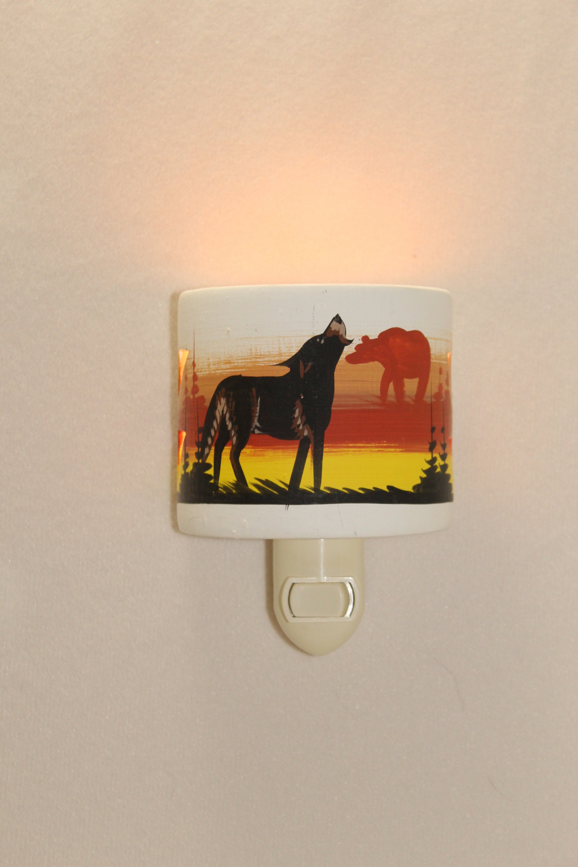 Southwestern Ceramic Night Light, Hand Painted by Native American ...