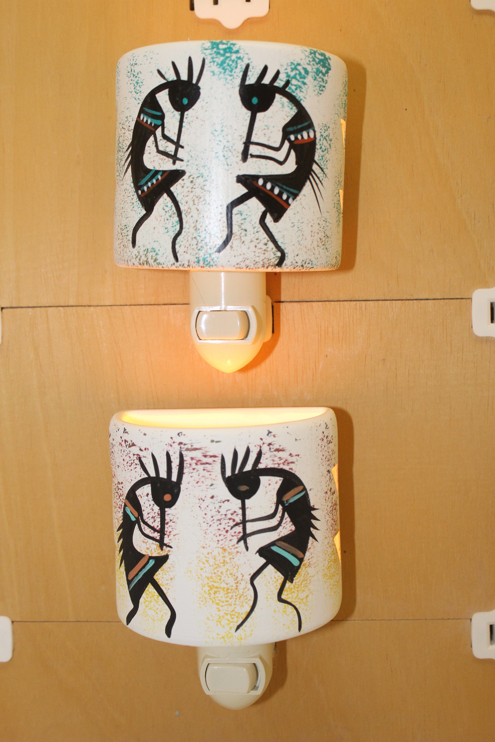 Southwestern Ceramic Night Light pintado a mano por artista - Etsy España