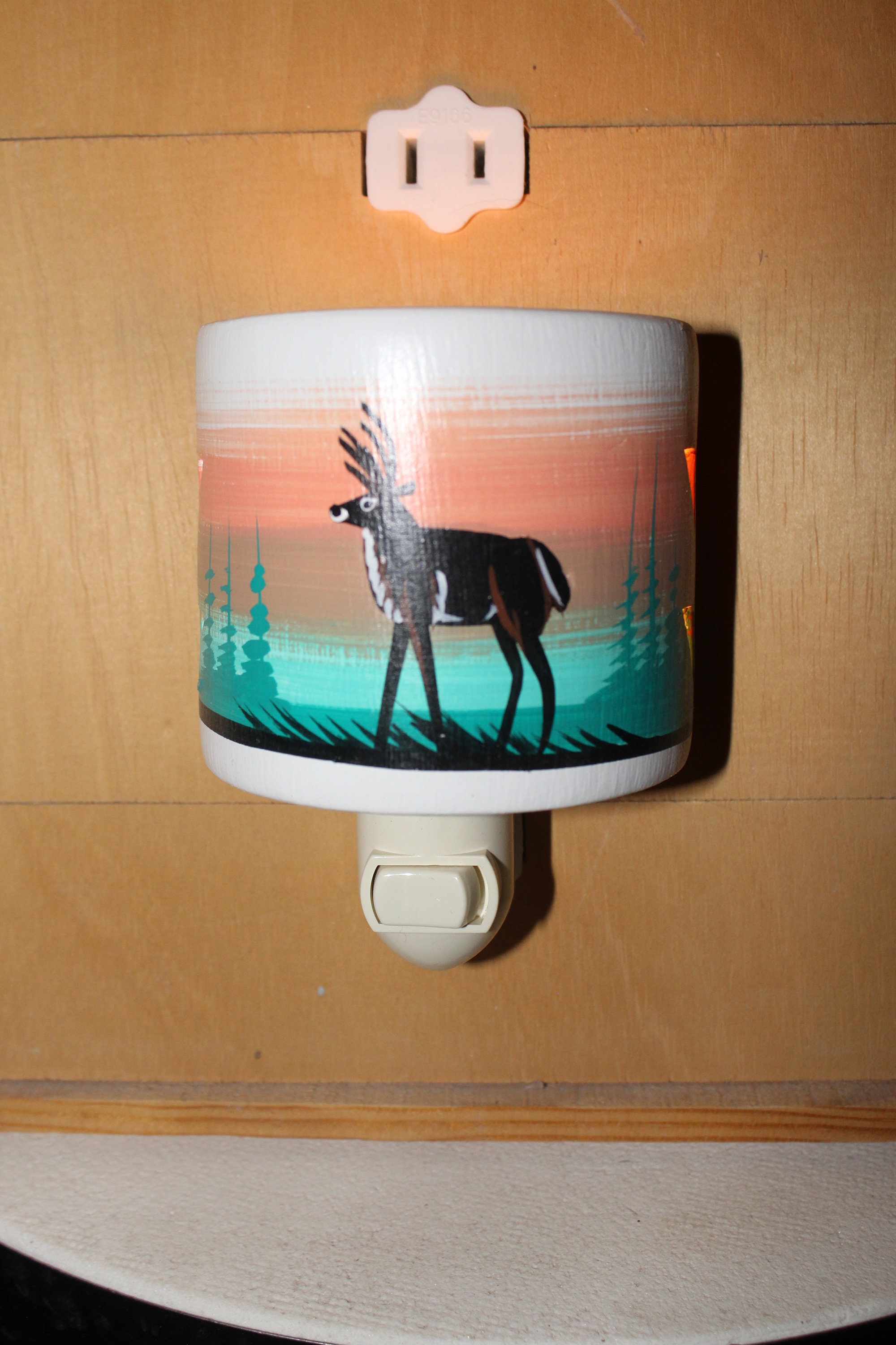 Southwestern Ceramic Night Light, Hand Painted by Native American ...