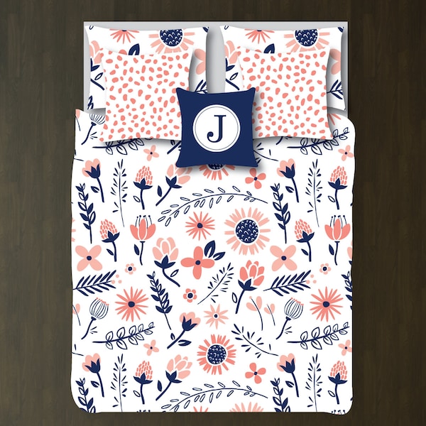 Coral Bedding - Etsy