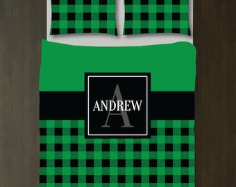 Green Buffalo Check Bedding - Etsy