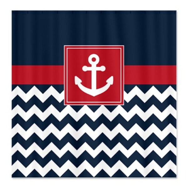Navy and Red Chevron - Etsy