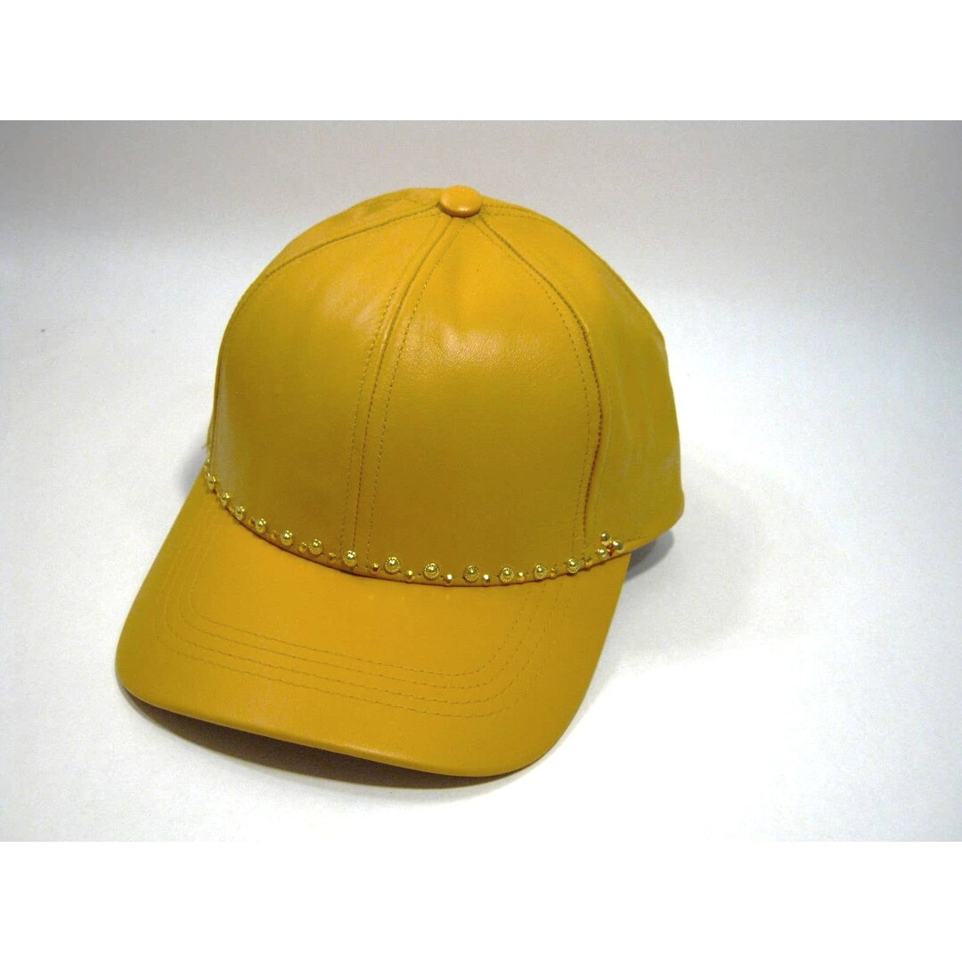 Genuine 100% Leather Butterscotch Gold Light Bling Streetwear Baseball ...