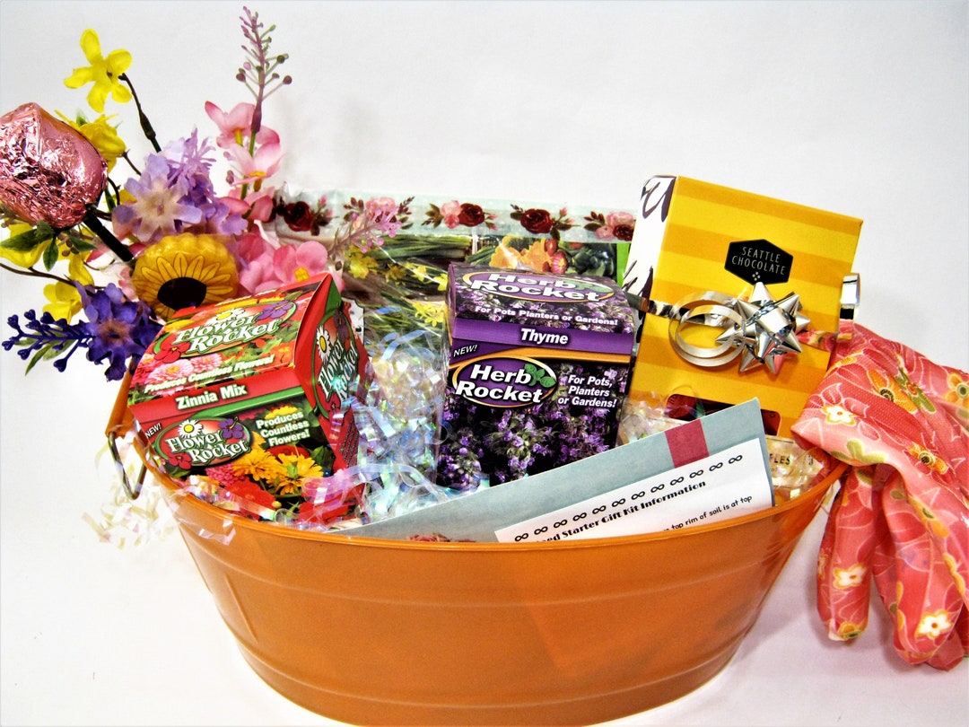 Gift for Garden Lovers Seed Starter Gift Basket Birthday Thinking of ...