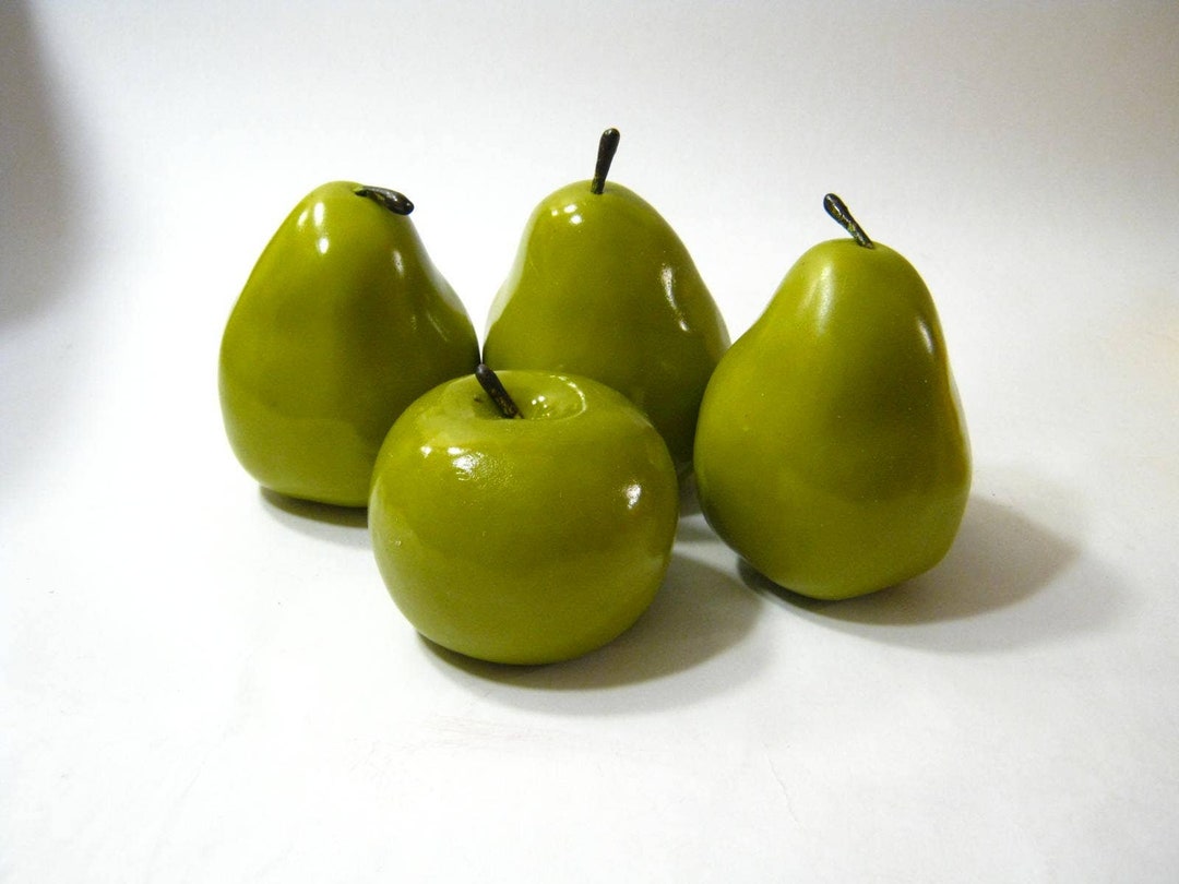 Fake Plastic Realistic Decorative Fruit Pears Apple Tabletop Basket ...