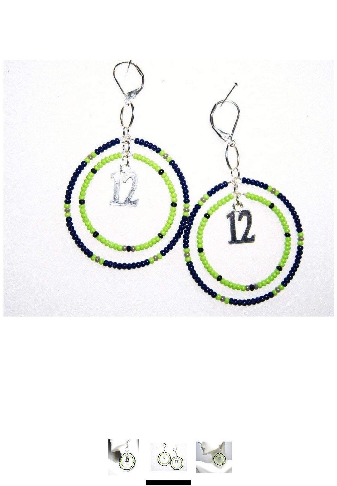 Seattle Seahawks Football Fan 12th Man Woman Action Green Navy Grey ...