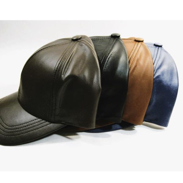 Leather Baseball Cap - Etsy