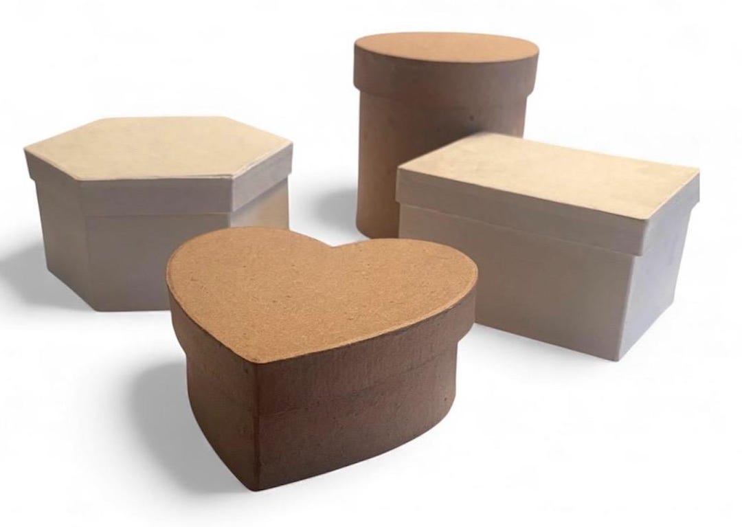 Plain Paper Mache Boxes With Lids: Craft, Decor, Favors - Etsy