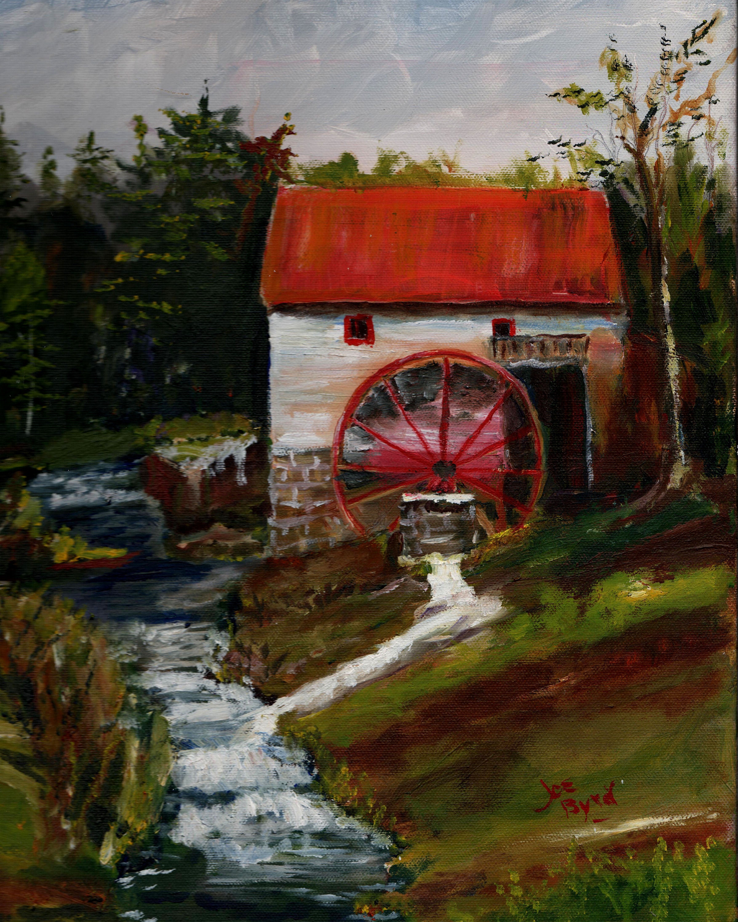 Old Mill print Grist mill barns impressionism prints from | Etsy