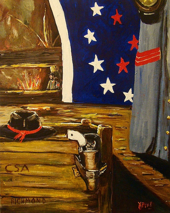 Confederate Soldiers Civil War Painting
