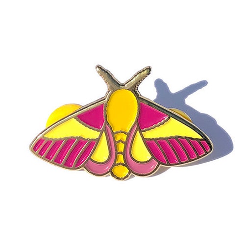 Pink Mothman Enamel Pin Rosy Maple Moth Pin - Etsy