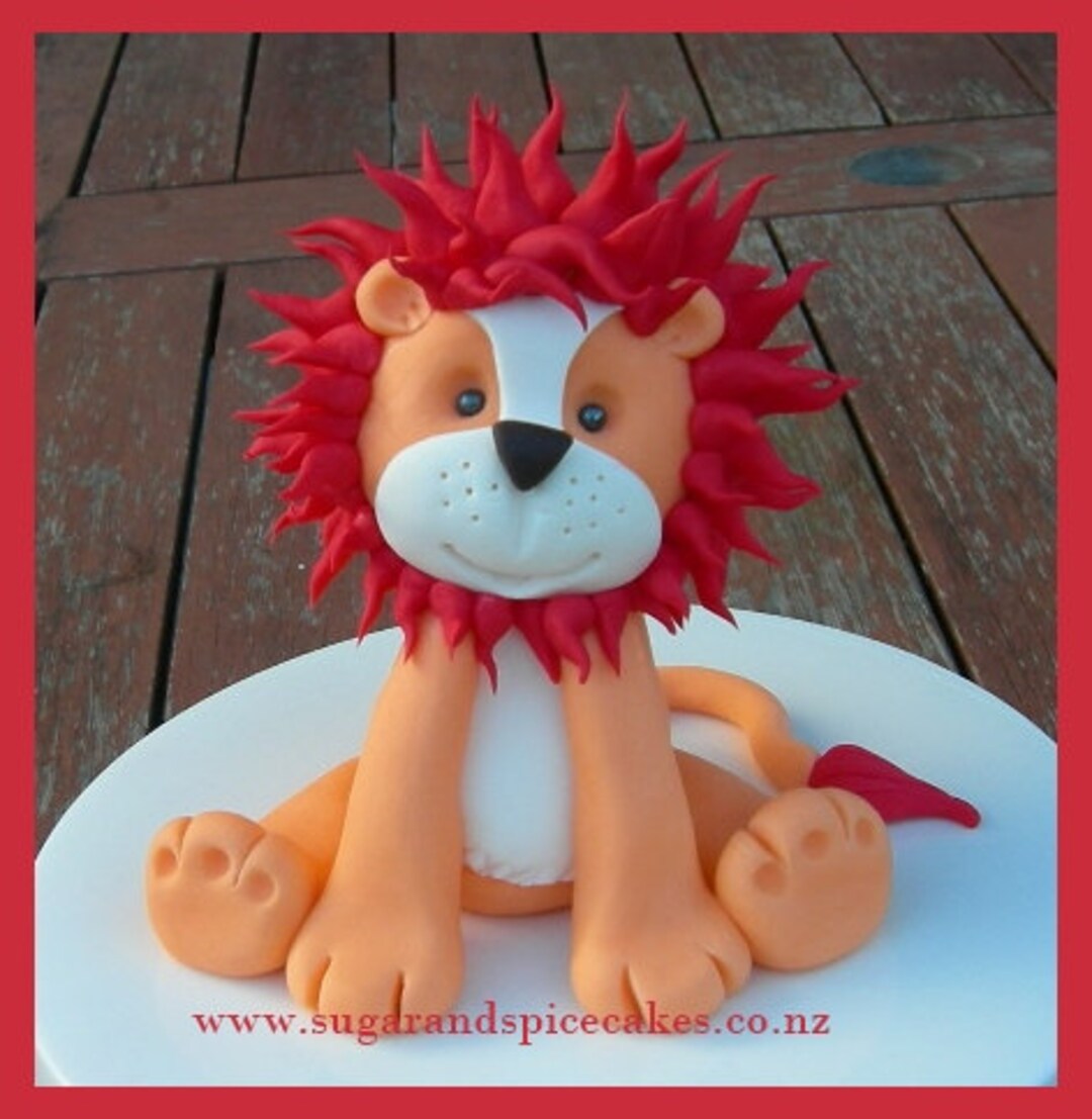 Lion Cake Topper Tutorial - TUTORIAL in .pdf Sugarcraft Tutorial, Cake ...
