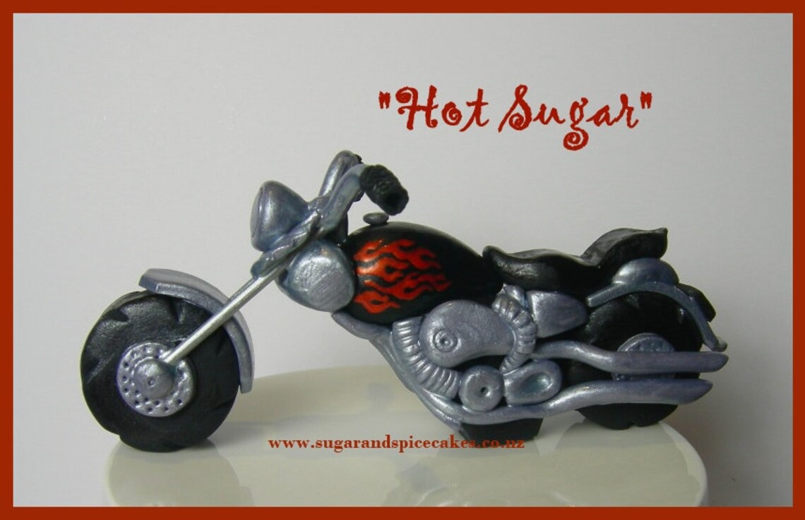 Motorcycle Cake Topper - Learn This Gorgeous Cake Topper in Sugar, Cake ...