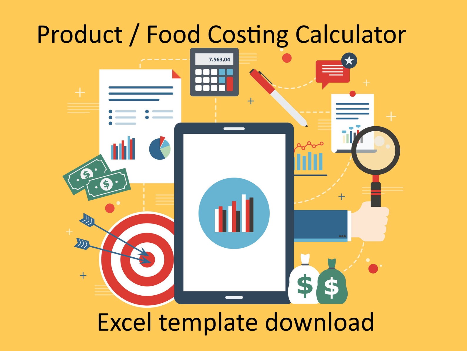 Food Cost / Product Costing Calculator for Business Owners / Excel ...