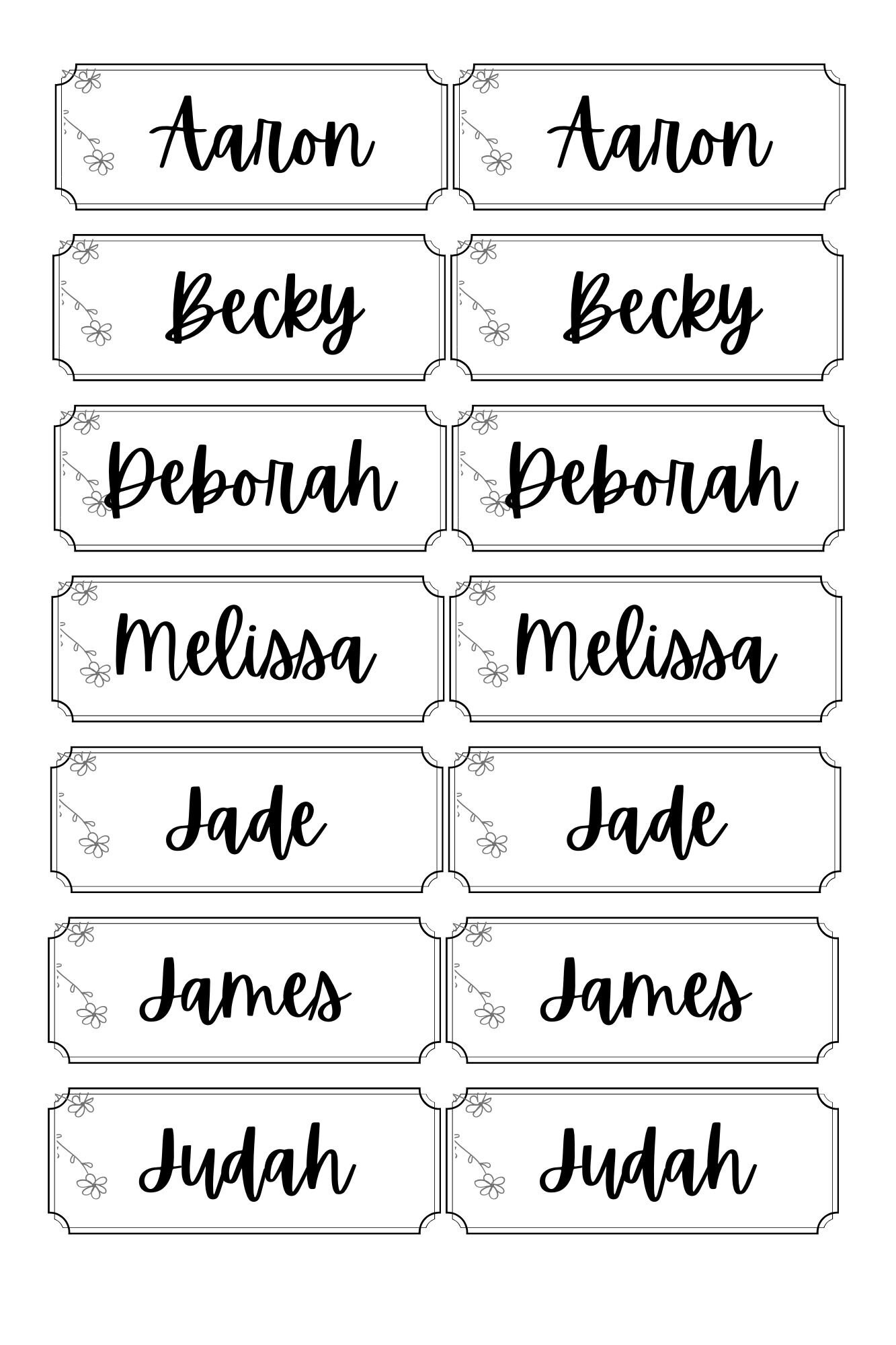 Wedding Seating Plan, Name Tags, Place Tags, Download, Editable Artwork ...